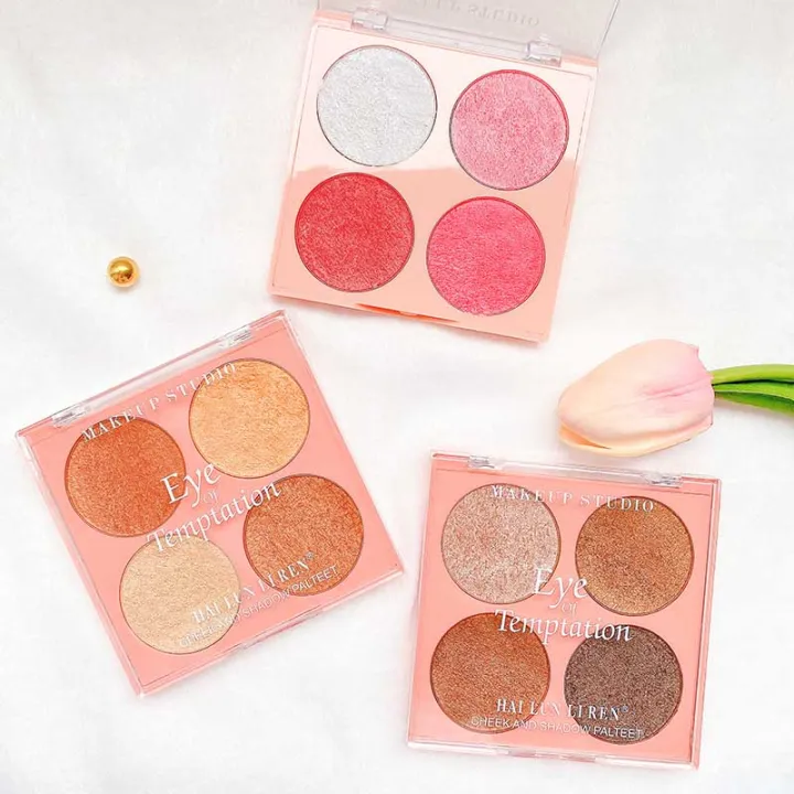 Four-color Eyeshadow Palette Sequins Pumpkin Color Matte Gold Glitter ...