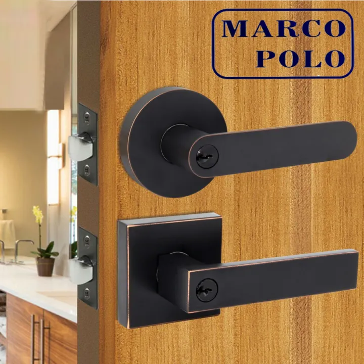 Matte Black Heavy Duty tubular ENTRANCE & PRIVACY Function lever handle ...