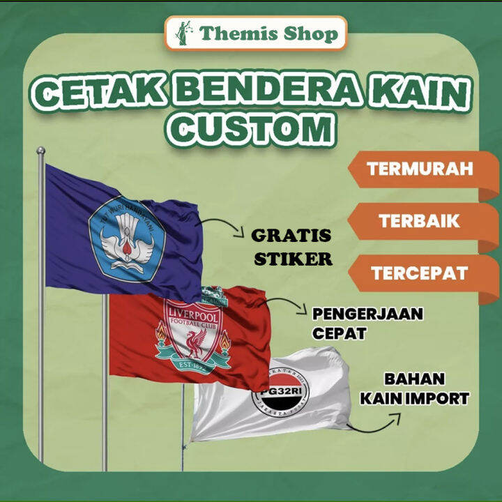 Cetak Bendera custom DESAIN BISA SUKA-SUKA / Bisa satuan termurah ...