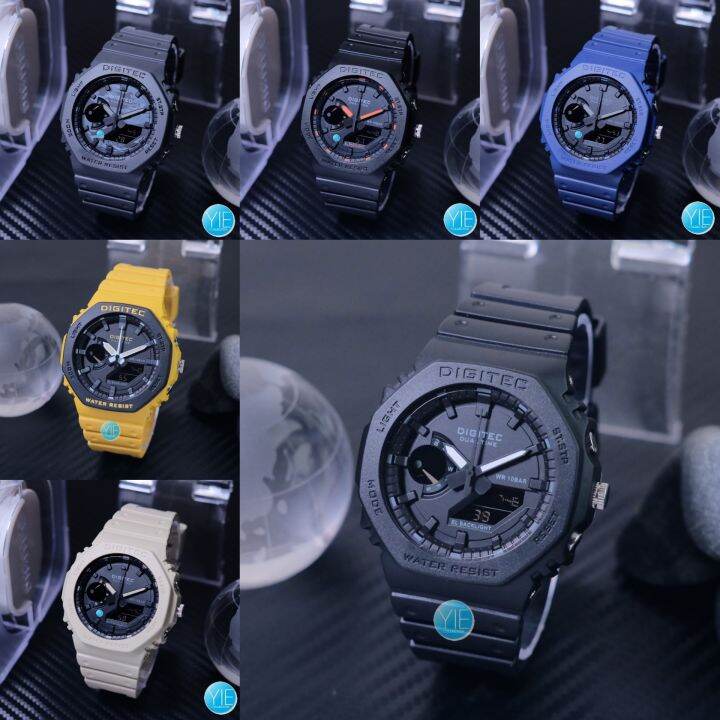 Jam Tangan Digitec Pria Model Sport Army DA 2119 T Dual Time Bergaransi ...