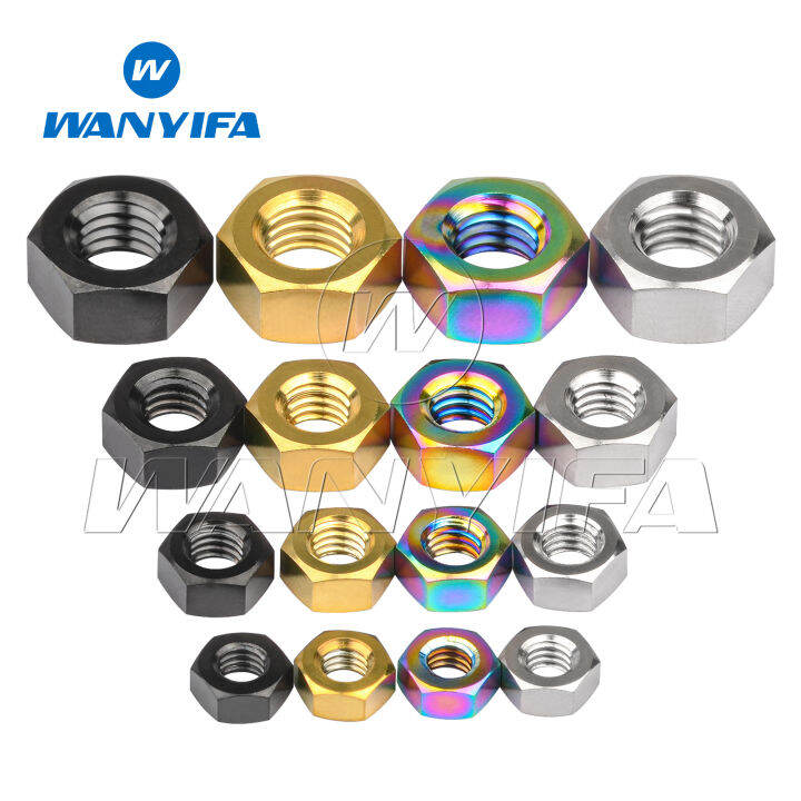 Wanyifa Titanium Nuts M4 M5 M6 M8 Ti Hex Nut For Bicycle Motorcycle Car Fastening Nut 6pcs | Lazada