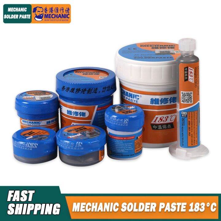 MECHANIC Original Solder Tin Paste 183℃ Melting Point Welding Flux Soldering Cream Sn63/Pb37 ...
