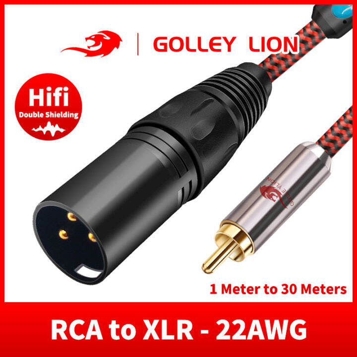 GOLLEY LION RCA to XLR Male Cable, XLR to RCA/Phono Plug Audio ...