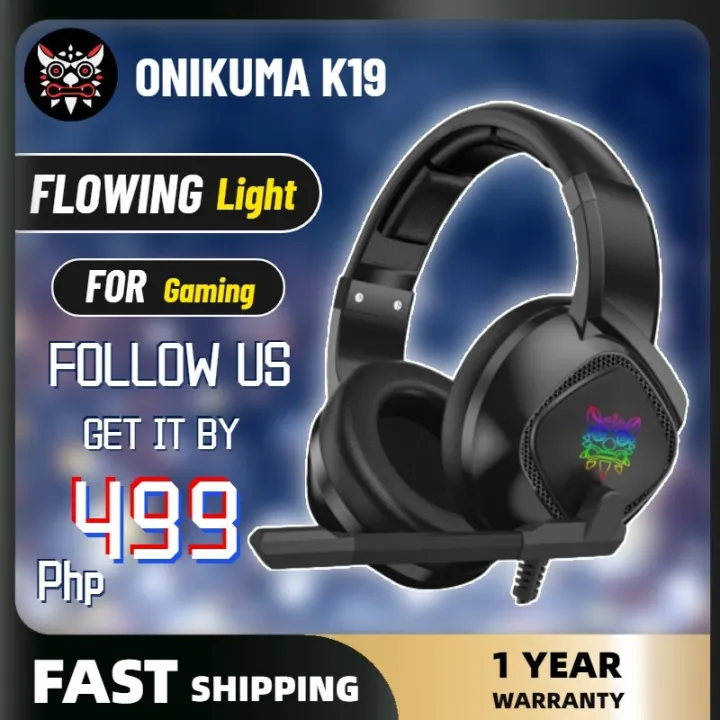 Onikuma K19 3.5mm RGB Gaming Headset PS4 PC Gamer Stereo Earphones Bass ...