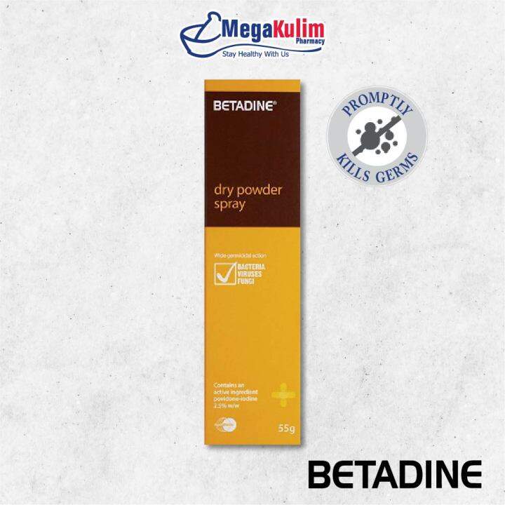 Betadine Antiseptic Dry Powder Spray 55mL | Lazada