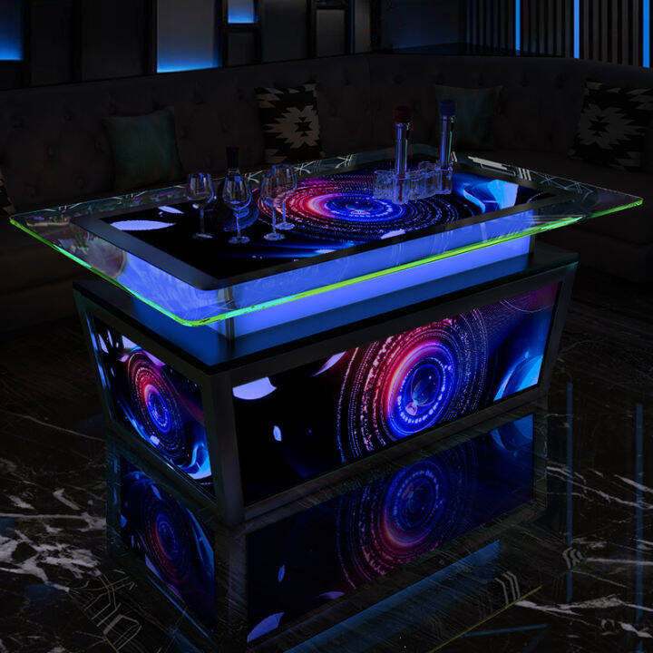 Customized stainless steel tempered glass for karaoke coffee table of ...