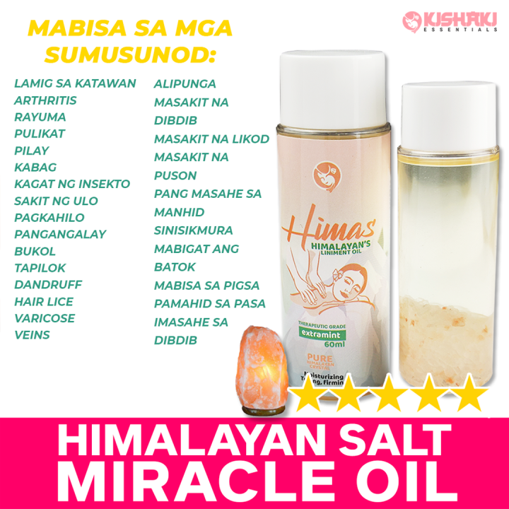 Himalayan Salt Miracle Oil, Body Liniment Oil & Relief Rub for Back ...