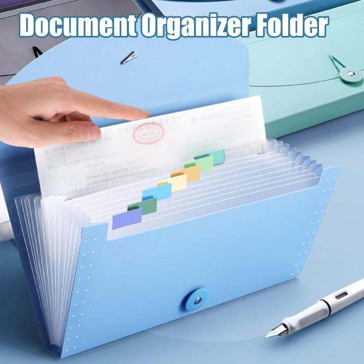 13 Grids Portable File Folder Document Bag Expanding Pocket Card Holder ...