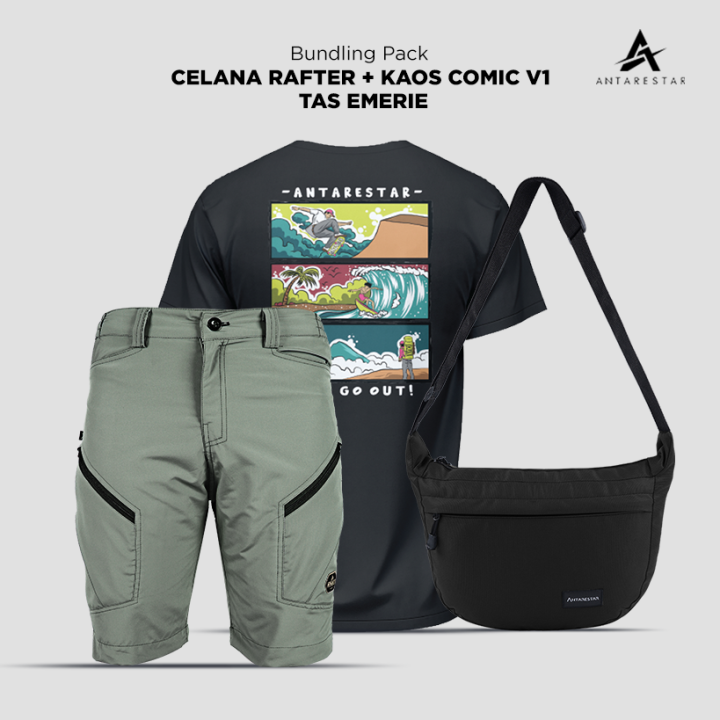 Bundling Pack Celana Rafter + Kaos Comic V1 + Tas Emerie Antarestar | Lazada Indonesia