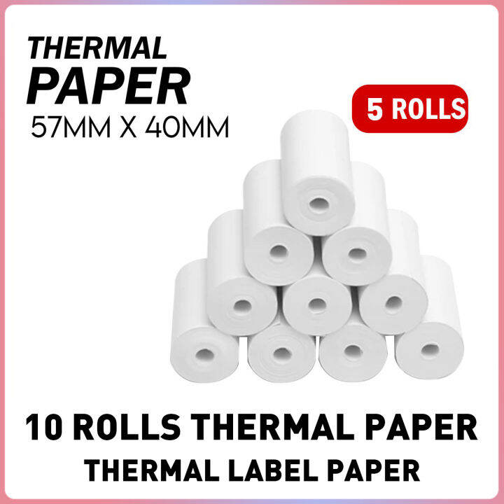 Thermal paper 57mm x 30mm 5 Rolls cash register paper thermal printer ...