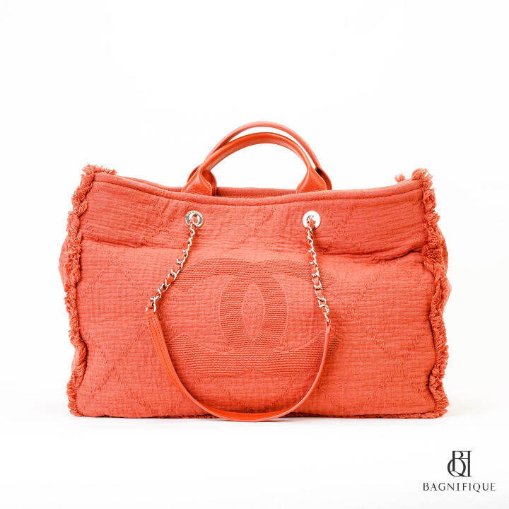 CHANEL TOTE LARGE ORANGE TWEED SHW | Lazada.co.th