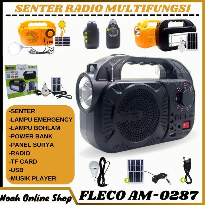 Lampu Panel Surya FLECO AM-0287 Dengan 1 Bohlam - Lampu Emergency ...