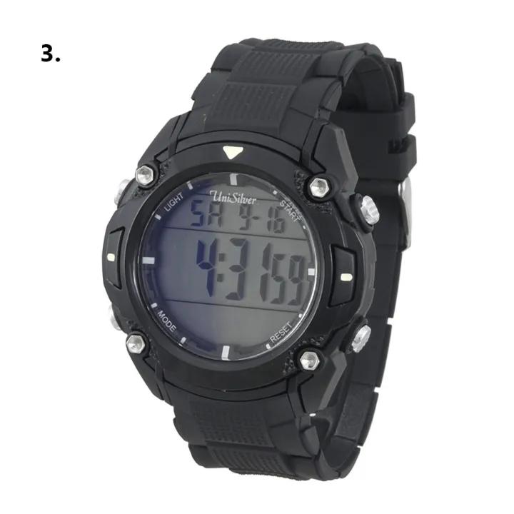 \^;UniSilver TIME Fuzion Men's Black Digital Rubber Strap Watch KW1530 ...