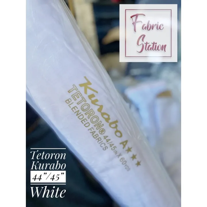 Tetoron White Fabric 44"/45" and 60” for Lining, School / Office ...