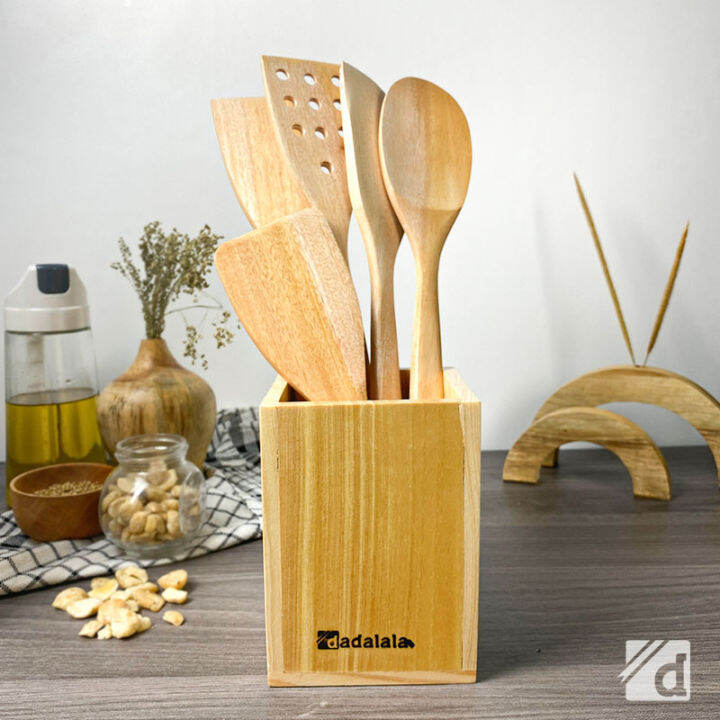 DADALALA Sodet Kayu Set Kayu Mahoni (5 in 1) + Spatula Box Standar ...