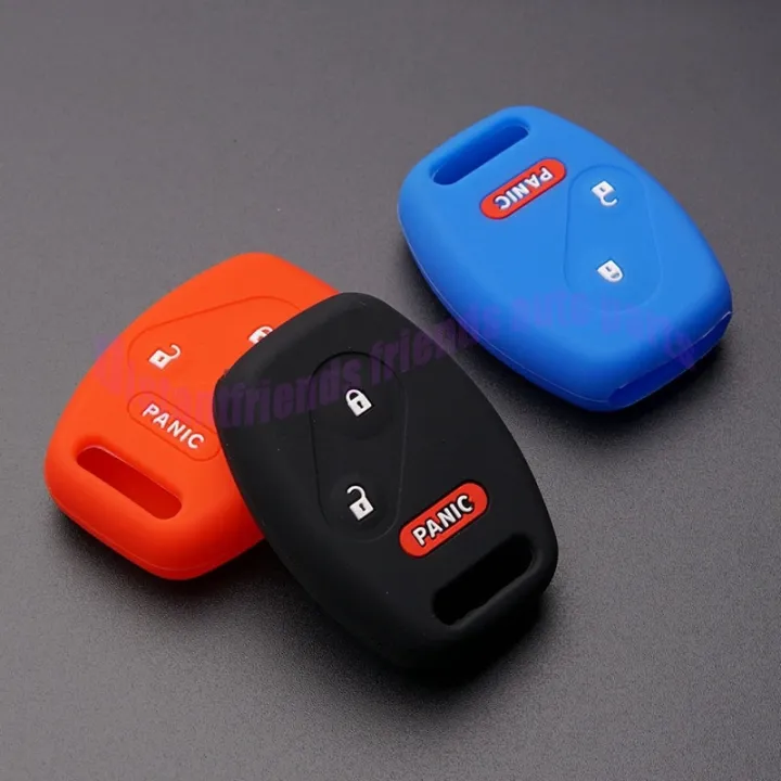 with PANIC 2 Button Remote silicone rubber car key cover case set skin ...