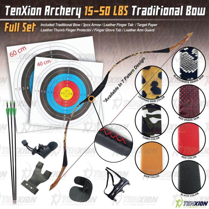 TenXion Archery Traditional Bow Busur Tradisi Anak Panah Memanah ...