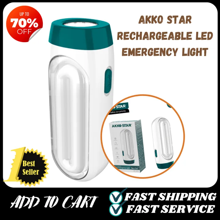 BEST SELLING AKKO STAR RECHARGEABLE LED EMERGENCY LIGHT | Lazada PH