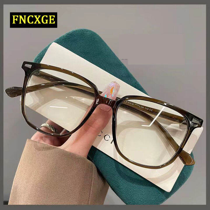 FNCXGE แว่นตาสายตาสั้น 0.0 ถึง -6.0 ป้องกันรังสี สำหรับ ผู้หญิง แฟชั่น ผู้ชาย สไตล์เกาหลี โลหะ ...