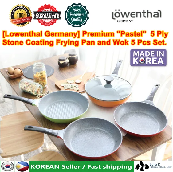 [Lowenthal Germany] Premium "Pastel" 5 Ply Stone Coating Frying Pan and ...