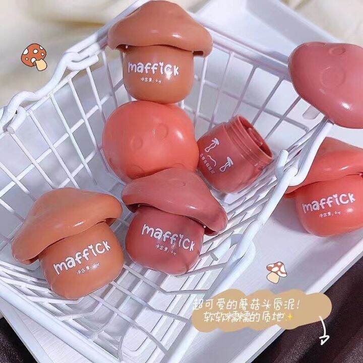 MAFFICK ลิปสติก เนื้อแมตต์กํามะหยี่ เนื้อกํามะหยี่ เห็ด กันน้ํา ติดทน ...