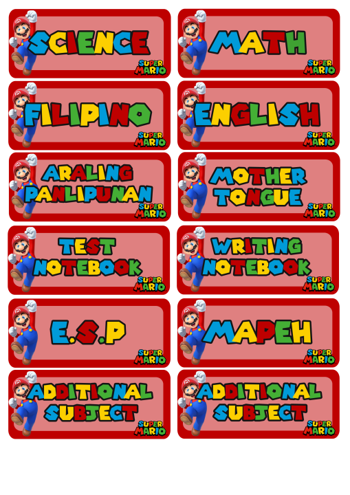 SCHOOL SUBJECTS Sticker Label for Kids | Lazada PH