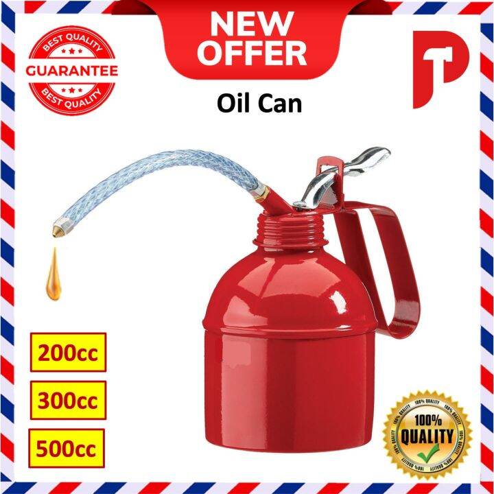 Red Oil Can Oiler Pump Pot with Flexible Spout (200cc, 300cc, 500cc ...