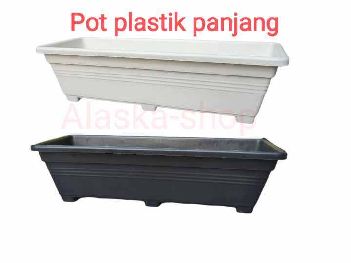 Pot plastik panjang 50 cm hitam putih | Lazada Indonesia