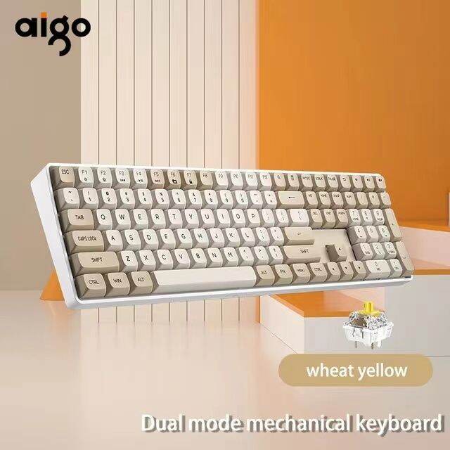 🖲 Aigo A108 Gaming Mechanical Keyboard 2.4G Wireless USB Type-c Wired ...