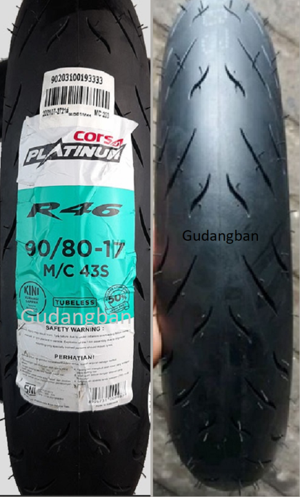 Corsa Platinum R46 90 80 17 Ban Luar motor bebek Tubeless ORIGINAL Baru ...