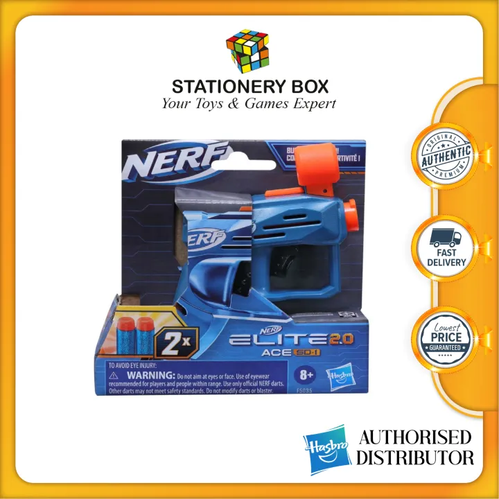 ORIGINAL - Hasbro Nerf Elite 2.0 Ace SD-1 Blaster and 2 Official Nerf Elite Darts, Onboard 1 ...