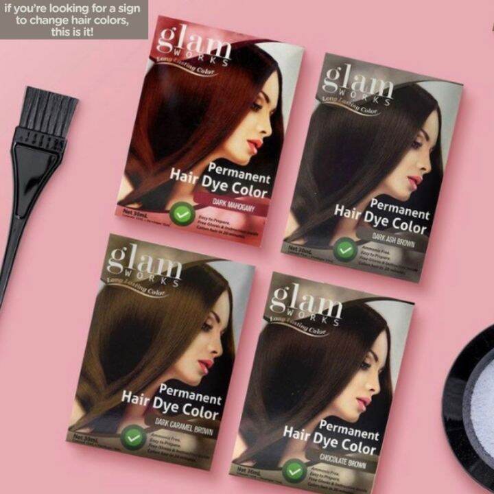 Glam Works Permanent Hair Dye 30ml - All Colors Available | Lazada PH