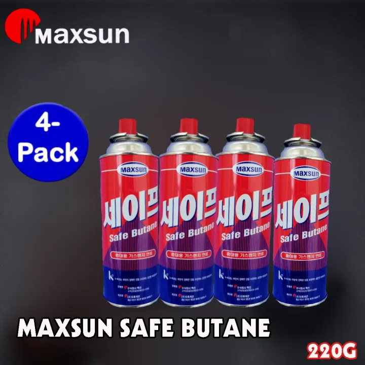Set of 4 Butane Gas Safe Maxsun Fuel Gas Canister Cartridge for ...