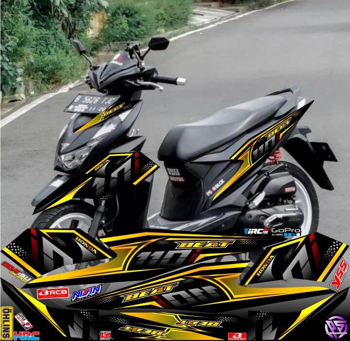 STRIPING STICKER HONDA BEAT DELUXE/NEW/CBS VARIASI MOTIF VIRAL 110i ...