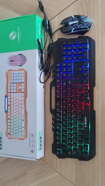 T21 Hot sale 1200 DPI computer wired white mouse and keyboard set ...