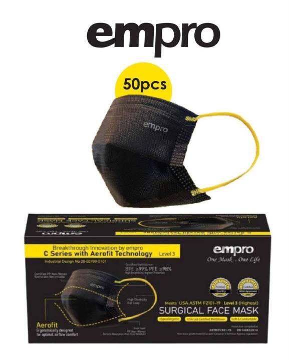 EMPRO SURGICAL FACE MASK 50'S BLACK / WHITE / RAINBOW | Lazada