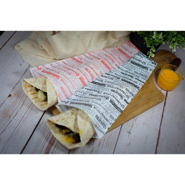 ☞Shawarma Wrapper Vintage Design (100pcs) Greaseproof Paper♂ | Lazada PH