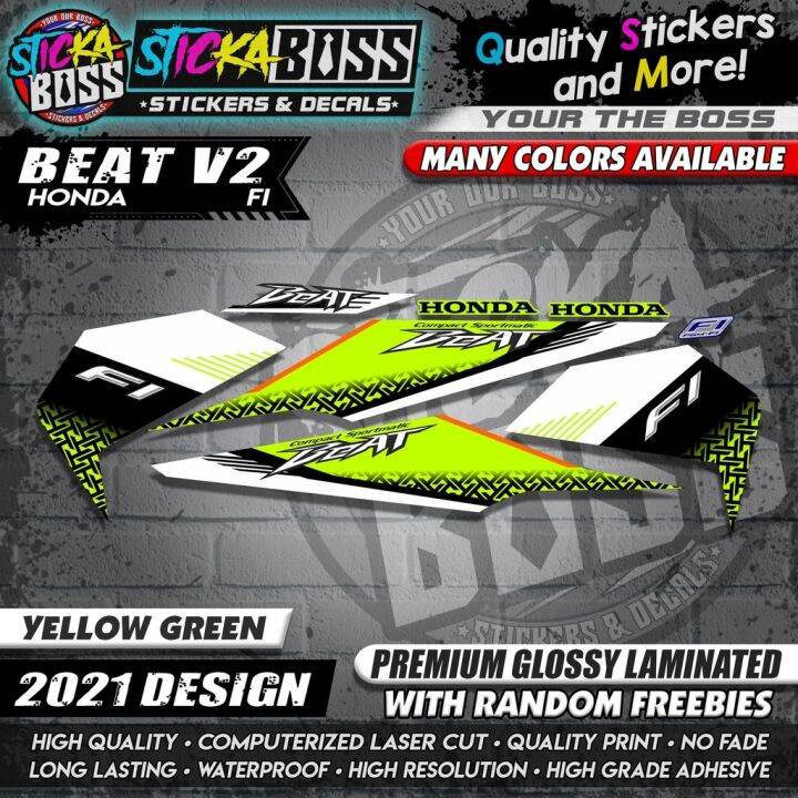 sticker motorcycle design Honda Beat Fi v2 Stock Decals ( 2021 Design ...