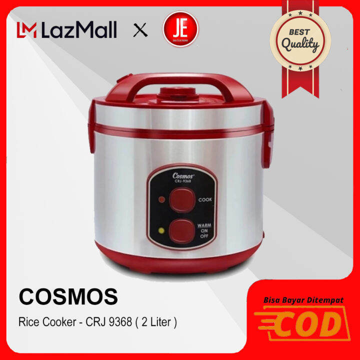 Rice cooker COSMOS CRJ - 9368 Stainless steel ukuran 2 LITER | Lazada ...