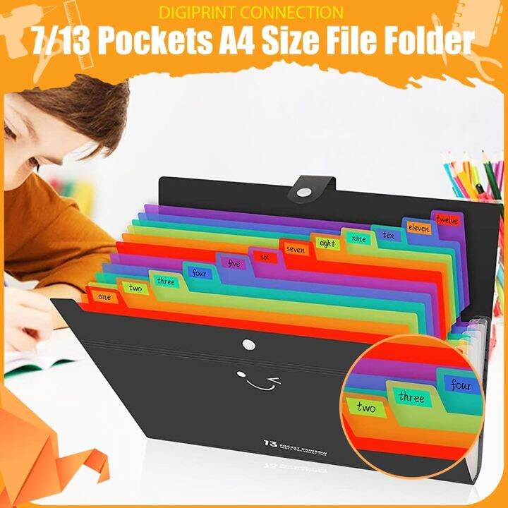 HOT File Folder A4 Size Expandable File Folder Organizer w/ Cover for ...