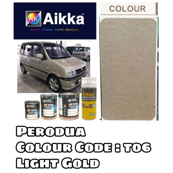 AIKKA PAINT PERODUA T06 LIGHT GOLD / Automotive Paint/ Car & Motor Body ...
