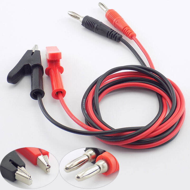 1M 4mm Banana Plug to Alligator Clip Test Cable Wire for Probe ...