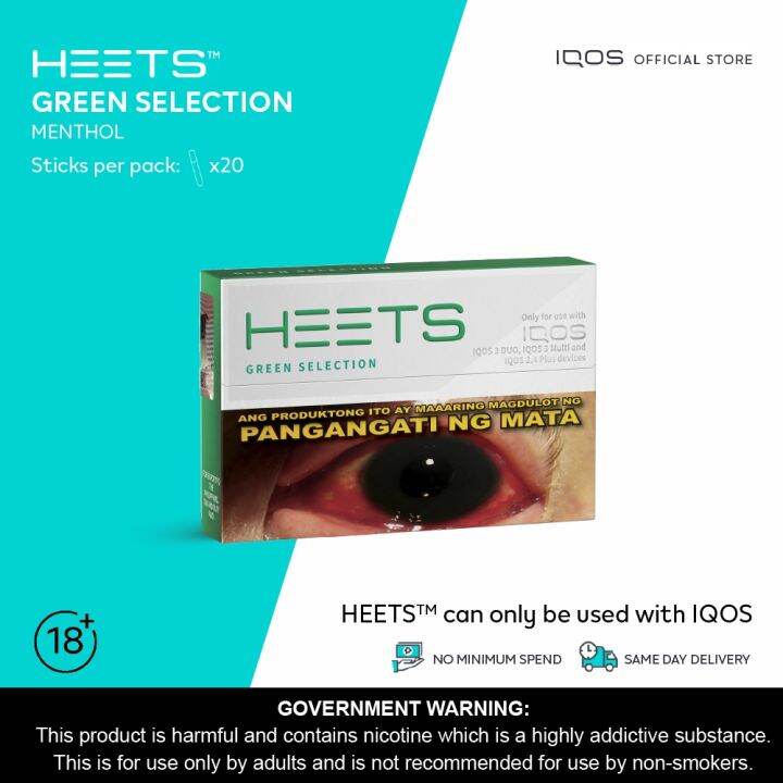 IQOS HEETS Green Selection Heated Tobacco Sticks (Smoke-Free ...