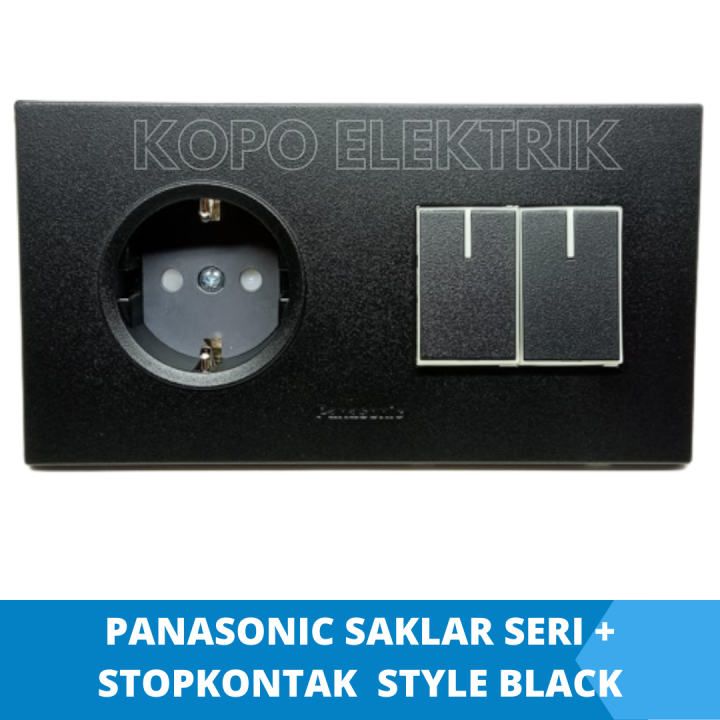 Panasonic Stopkontak CP (Pengaman) + Saklar Seri Style Black Tanam ...