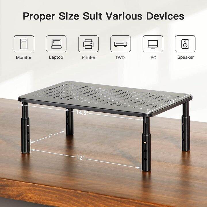 Monitor Stand Riser 3 Height Adjustable With Mesh Platform Iron Plate ...