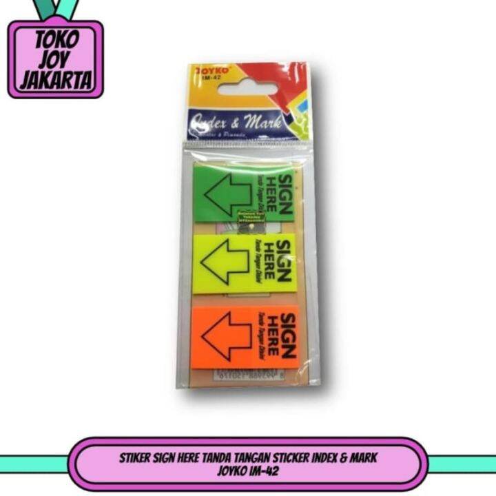 COD Stiker Sign Here Tanda Tangan Sticker Index & Mark Joyko IM-42 ...