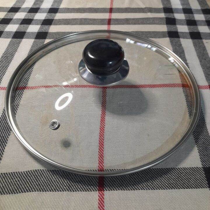 22cm Korean Tempered Glass Stainless Steel Rim Bakelite Handle Pan Pot ...