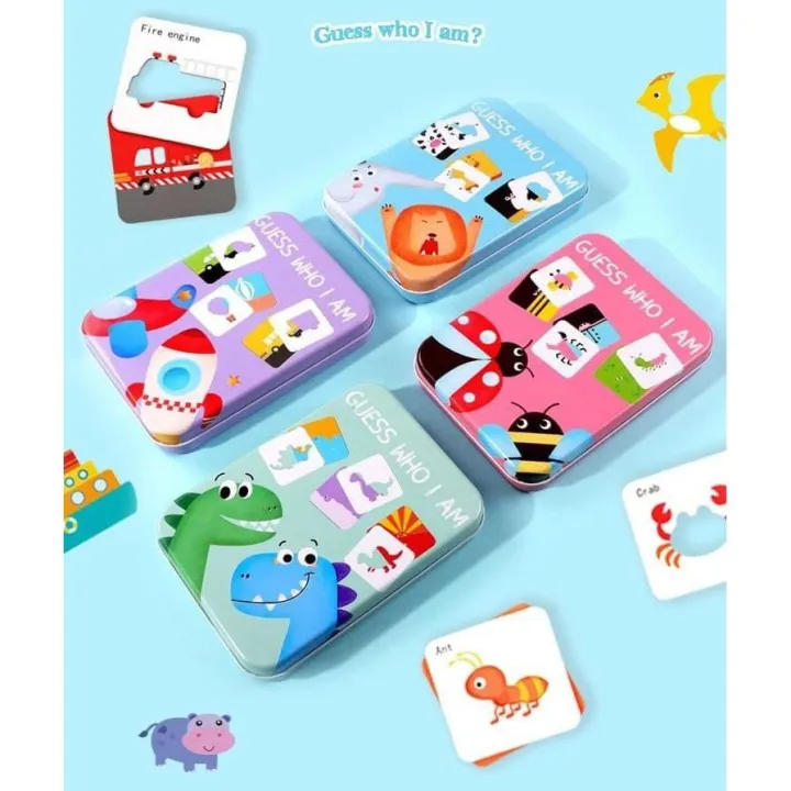 Cute Cartoon Guess Who I Am Matching Puzzles Developing Cards Matching ...