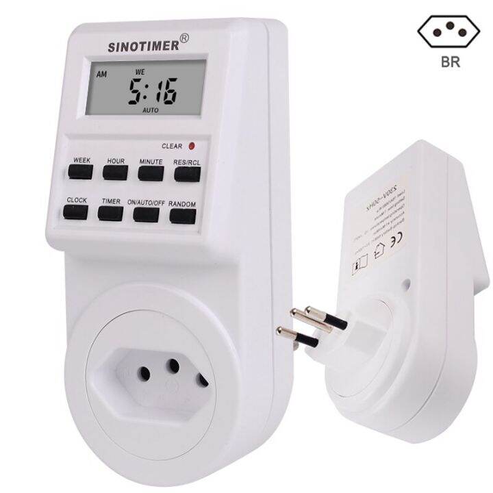 Sinotimer Br Brazil Plug Socket With Timer Switch 110v Timer Digital 220v Ac Electrical Power