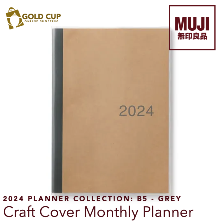 MUJI 2024 Craft Cover Monthly Planner - Grey - B5 Size | Lazada PH